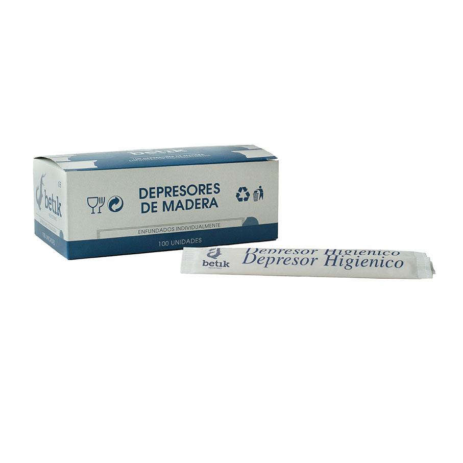 Depresor De Madera Lingual Betik C/100
